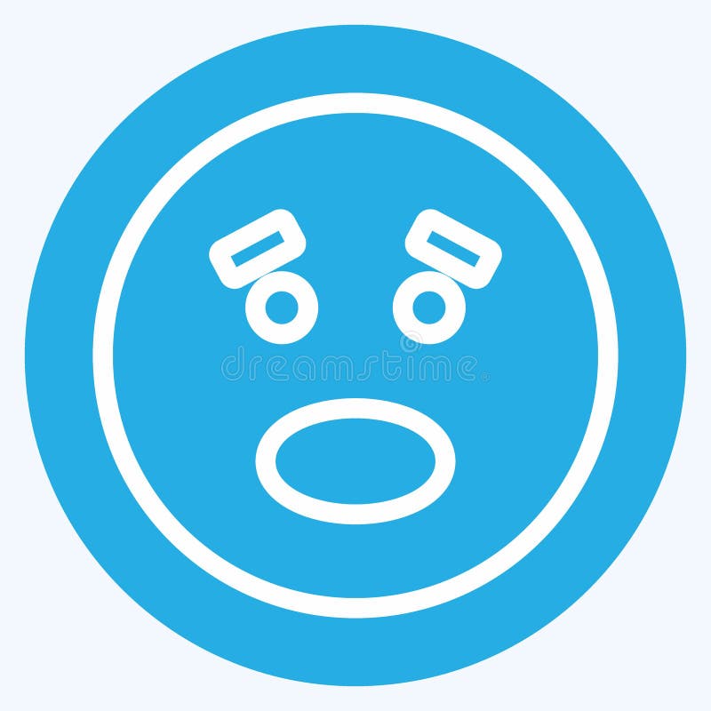 Icon Emoticon Scared. Suitable for Emoticon Symbol. Blue Eyes Style ...