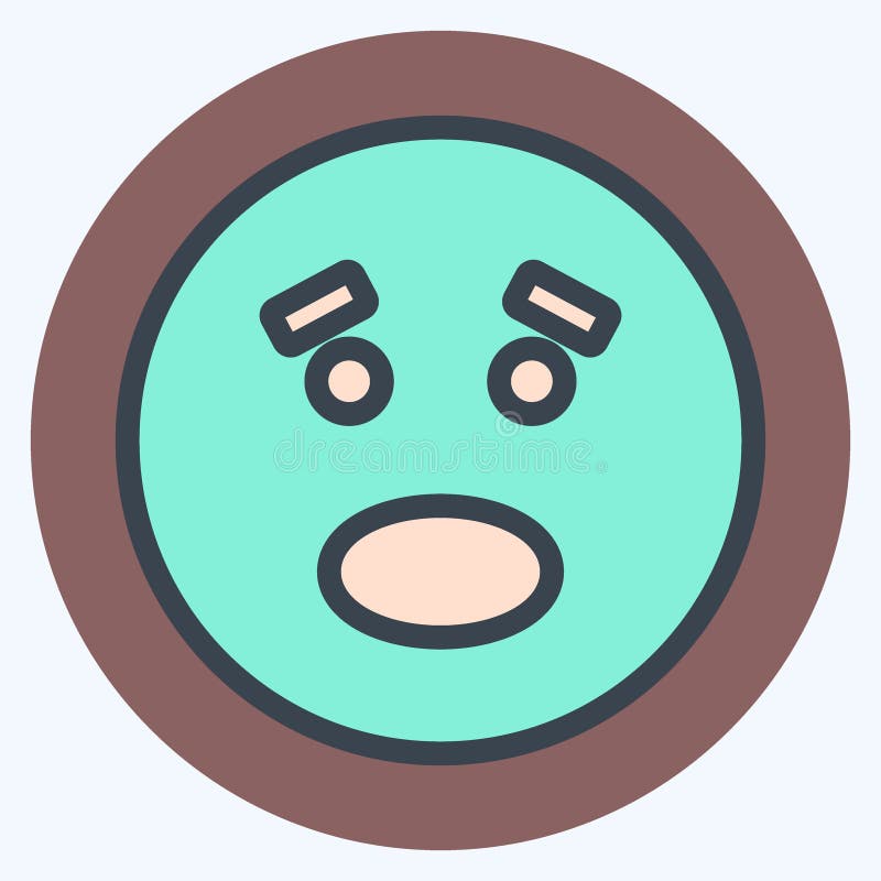 Icon Emoticon Scared. Suitable for Emoticon Symbol. Color Mate Style ...
