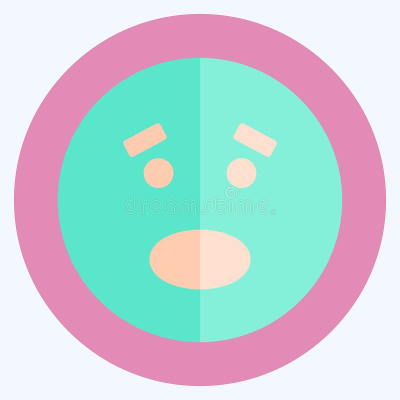 Icon Emoticon Scared. Suitable for Emoticon Symbol. Flat Style. Simple ...