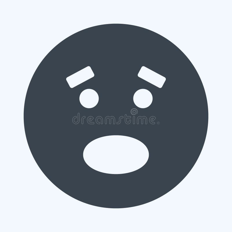 Icon Emoticon Scared. Suitable for Emoticon Symbol. Glyph Style. Simple ...