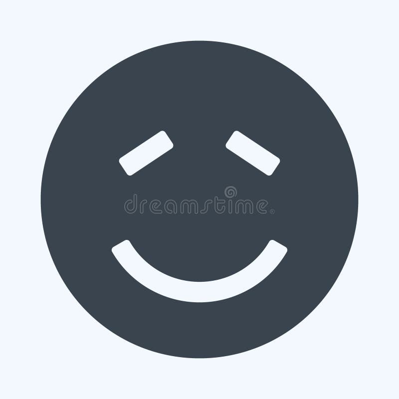 Icon Emoticon Shy. Suitable for Emoticon Symbol. Glyph Style. Simple ...