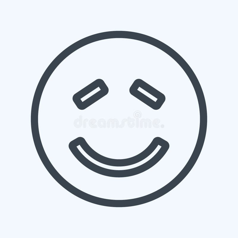 Icon Emoticon Shy. Suitable for Emoticon Symbol. Line Style. Simple ...