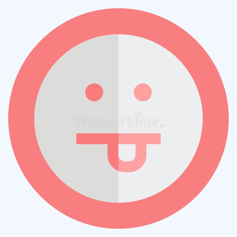 Icon Emoticon Silly. Suitable for Emoticon Symbol. Flat Style. Simple ...