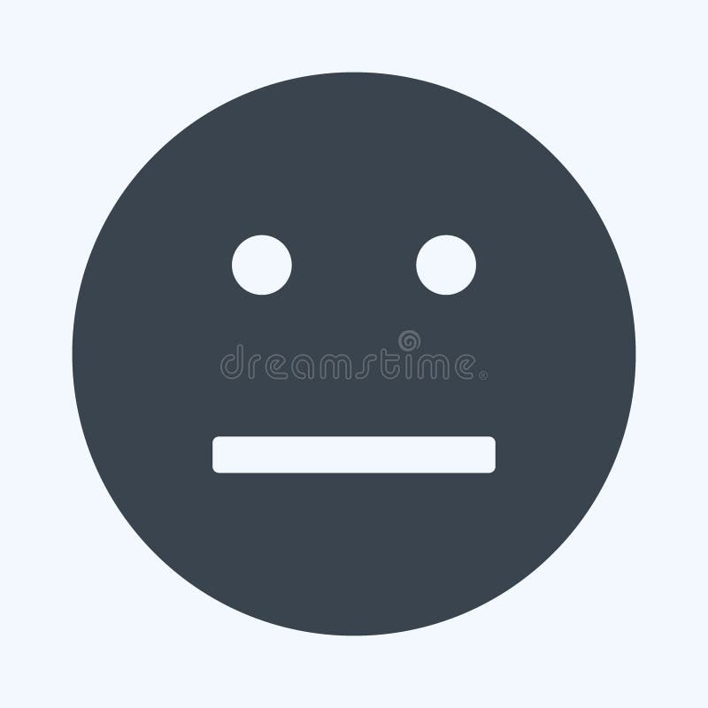 Icon Emoticon Straight Face. Suitable for Emoticon Symbol. Glyph Style ...