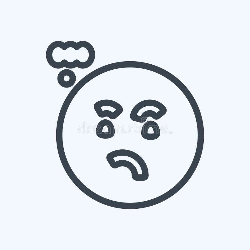 Icon Emoticon Thinking. Suitable for Emoticon Symbol. Line Style ...