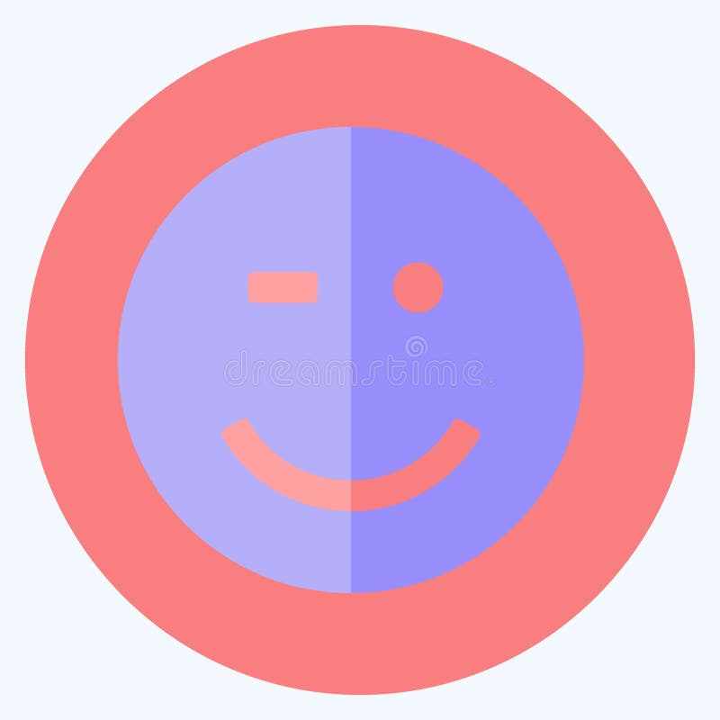 Emoticon winking icon stock vector. Illustration of wink - 77794857