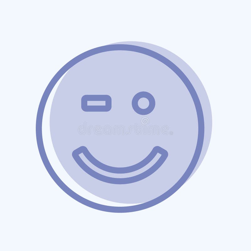 Icon Emoticon Winking. Suitable for Emoticon Symbol. Two Tone Style ...