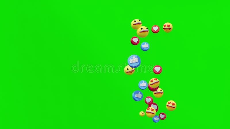 Icon Emo Social Loop on Green Screen Stock Footage - Video of internet ...