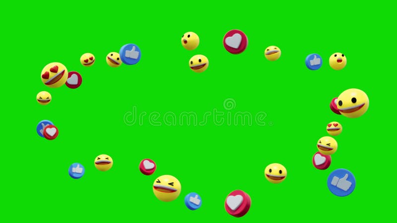 Icon Emo Social Loop on Green Screen Stock Video - Video of group ...