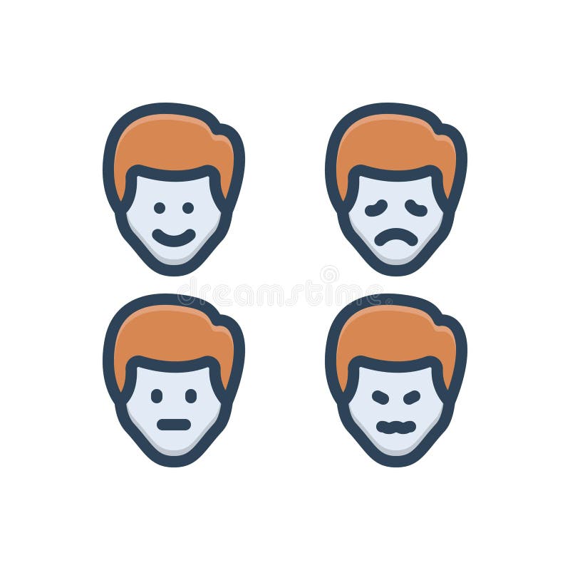 Color Illustration Icon for Emotions, Reaction and Feeling Stock Vector ...