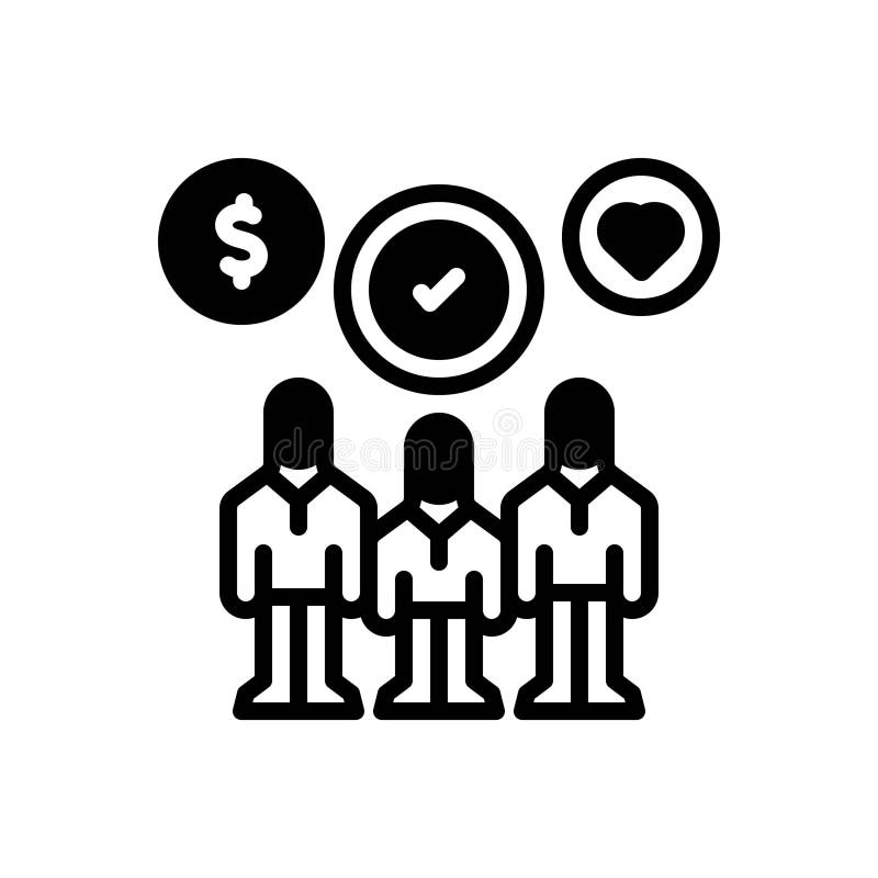 Black Solid Icon for Employee Allowance, Employee and Staff Stock ...
