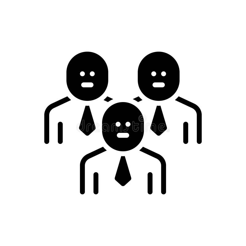 Black Solid Icon for Employees, Human and Staff Stock Vector ...