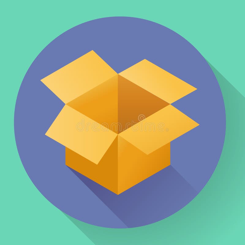 Icon of Empty Post Cargo Cardboard Box. Flat Style Stock Vector ...