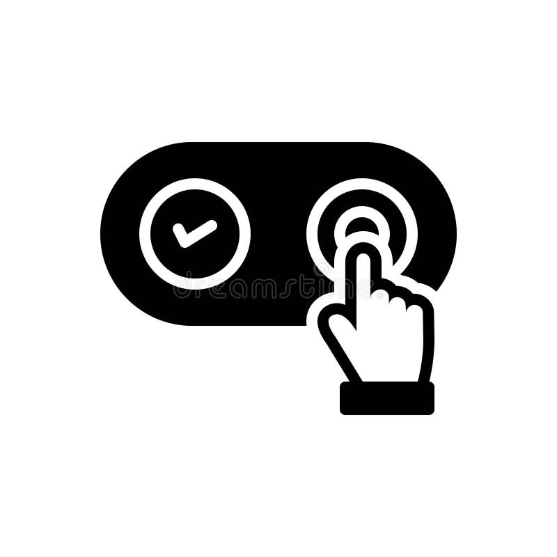 Black Solid Icon for Enabling, Unlock and Finger Stock Vector ...