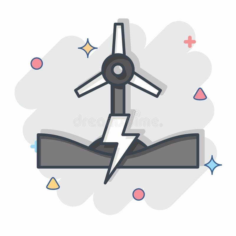 Icon Energy Ecosystem. Related To Future Technology Symbol. Comic Style ...