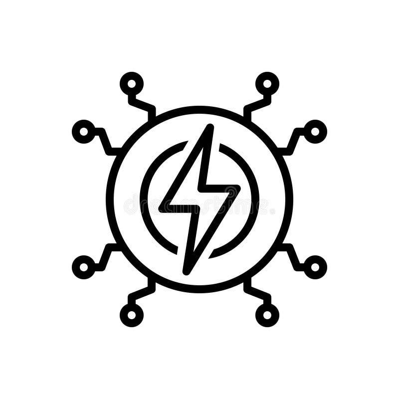 Black Line Icon for Energy, Power and Lightning Stock Vector ...