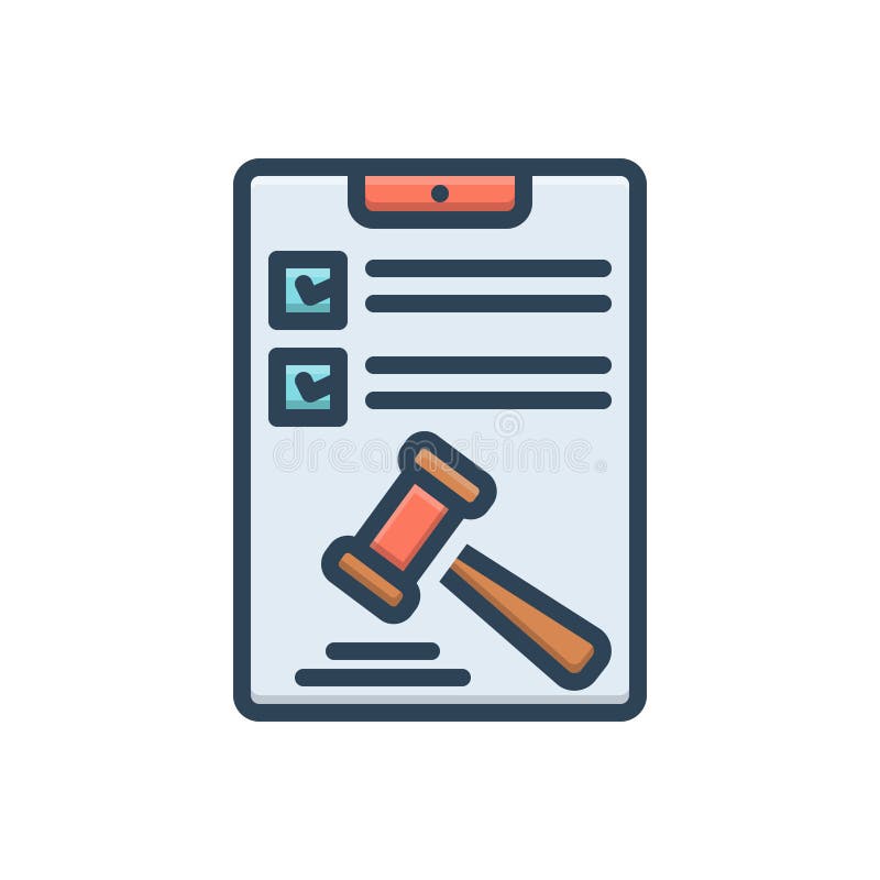 Color Illustration Icon for Enforcement, Authority and Judgment Stock ...