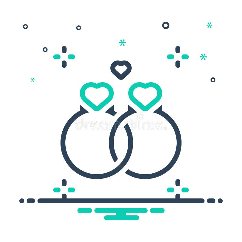 Mix Icon for Engaged, Wedding Rings and Love Stock Vector ...