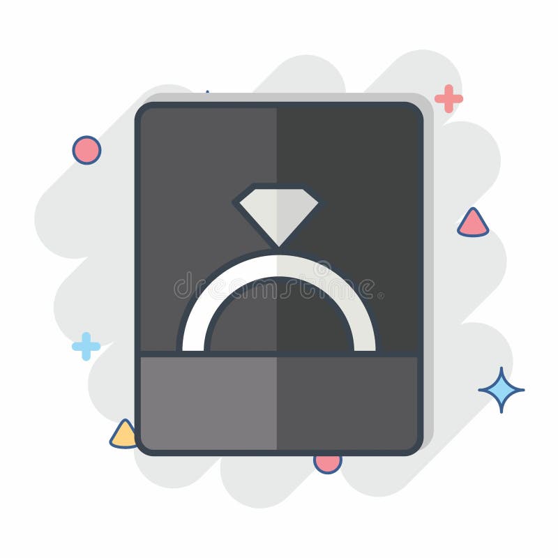 Icon Engagement Ring. Related To Ring Symbol. Comic Style. Simple ...