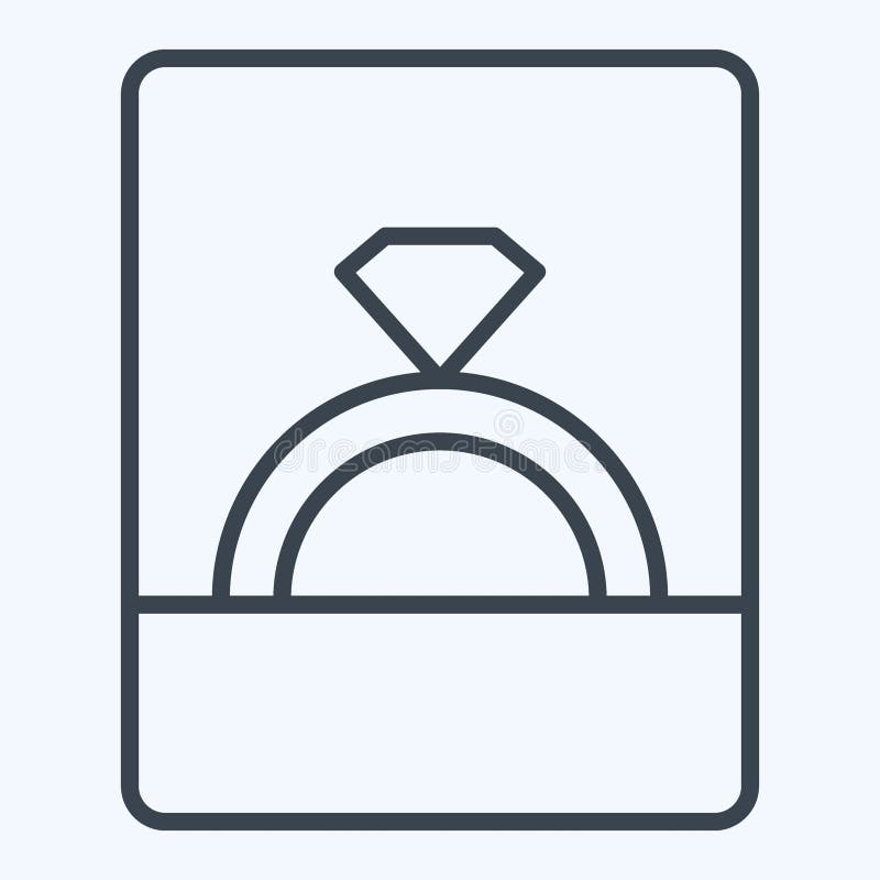 Icon Engagement Ring. Related To Ring Symbol. Line Style. Simple Design ...