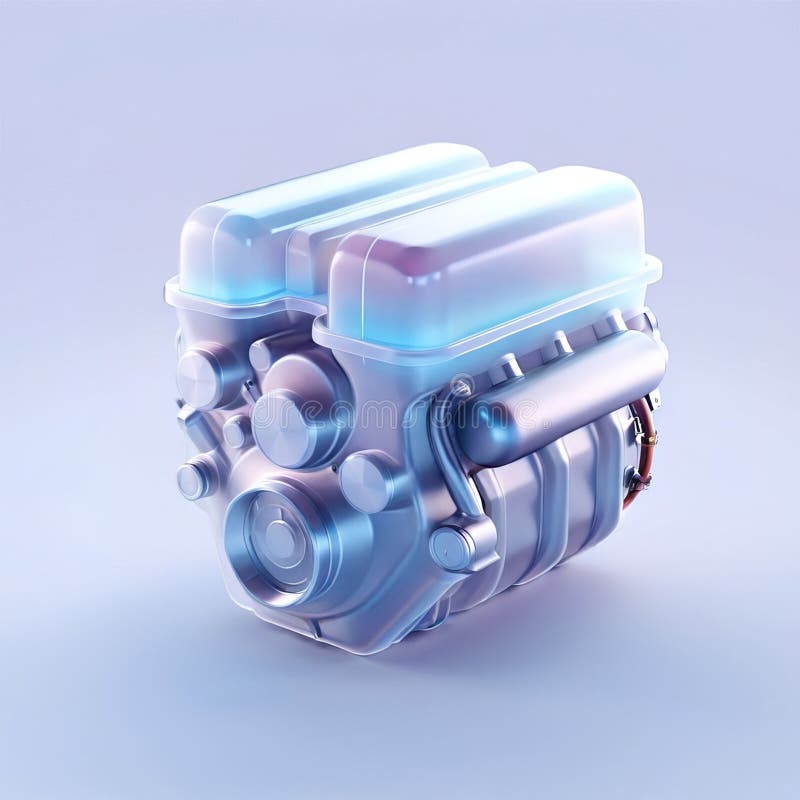 Icon of Engine, Glossy Glass Style Stock Illustration - Illustration of ...