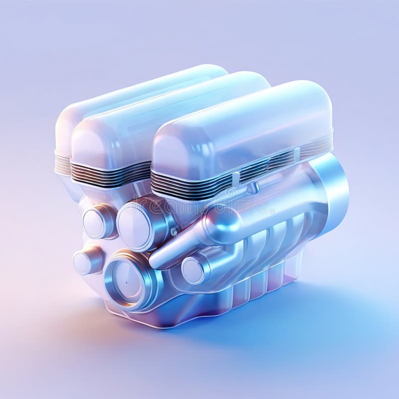 Icon of Engine, Glossy Glass Style Stock Illustration - Illustration of ...