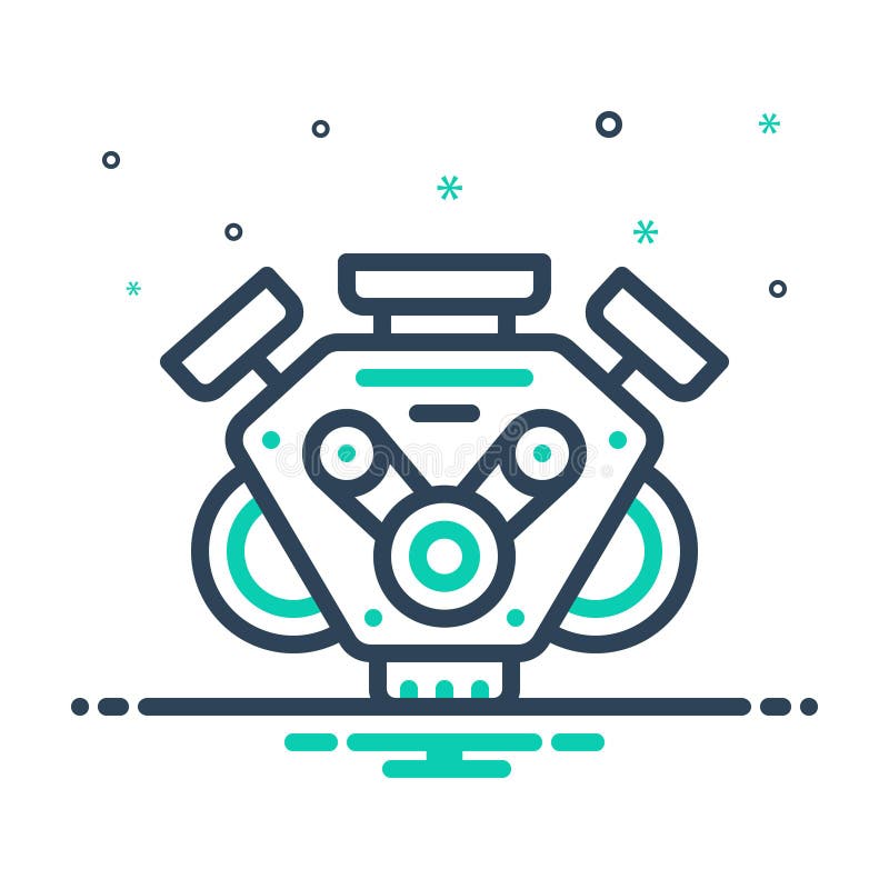 Mix Icon for Engine, Vehicle and Car Stock Vector - Illustration of ...