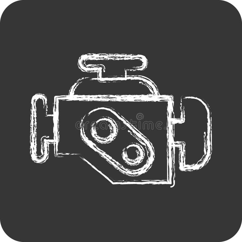 Icon Engine Warning. Suitable for Automotive Symbol. Line Style. Simple ...