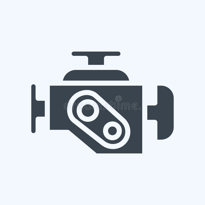 Icon Engine Warning. Suitable for Automotive Symbol. Glyph Style ...