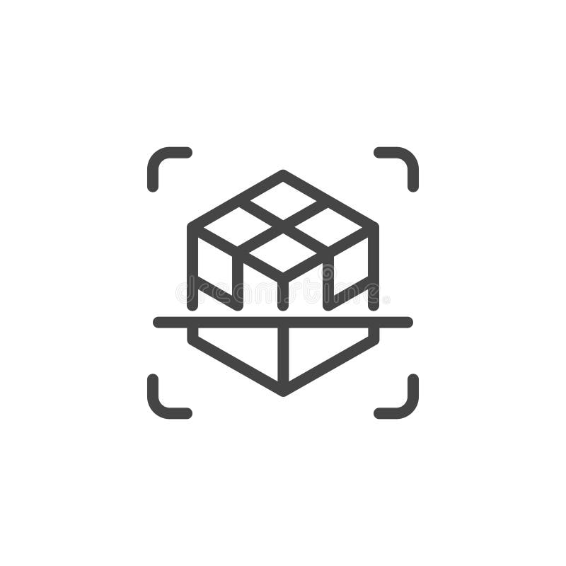 Icon on Engineering 3D Modeling and Visualization. 3D Scanner. Such ...