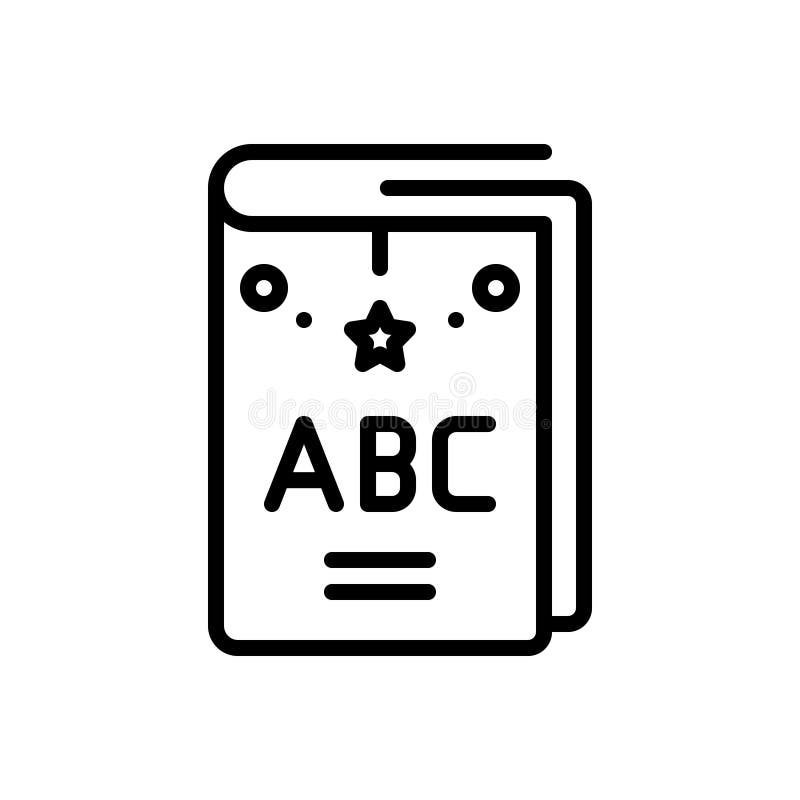Black Line Icon for English, Learning and Books Stock Vector ...