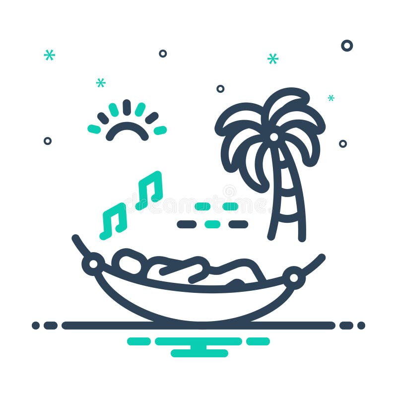 Mix Icon for Enjoying, Beach and Sleep Stock Vector - Illustration of ...