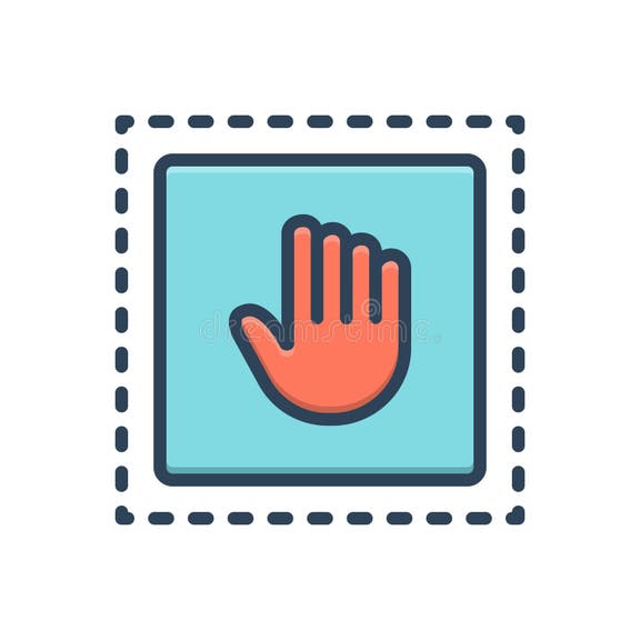 Color Illustration Icon for Enough, Stop and Hand Stock Vector ...