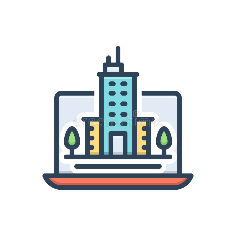 Color Illustration Icon for Enterprise, Undertaking and Company Stock ...