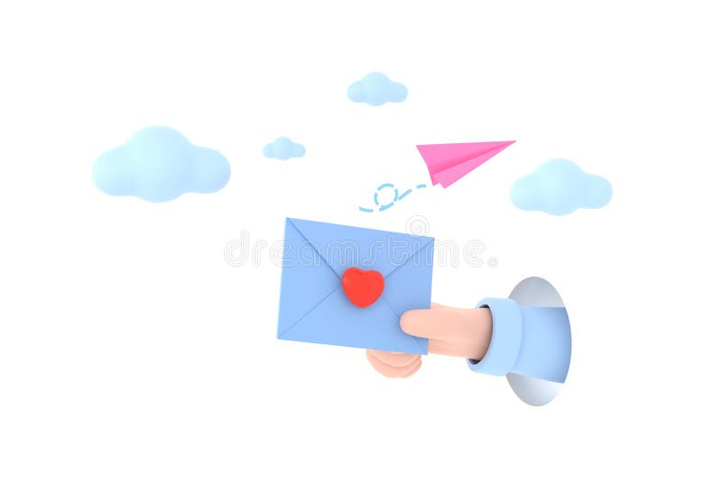 Icon Envelope Letter, Mail Letter with Red Heart. Romantic Design Stock ...