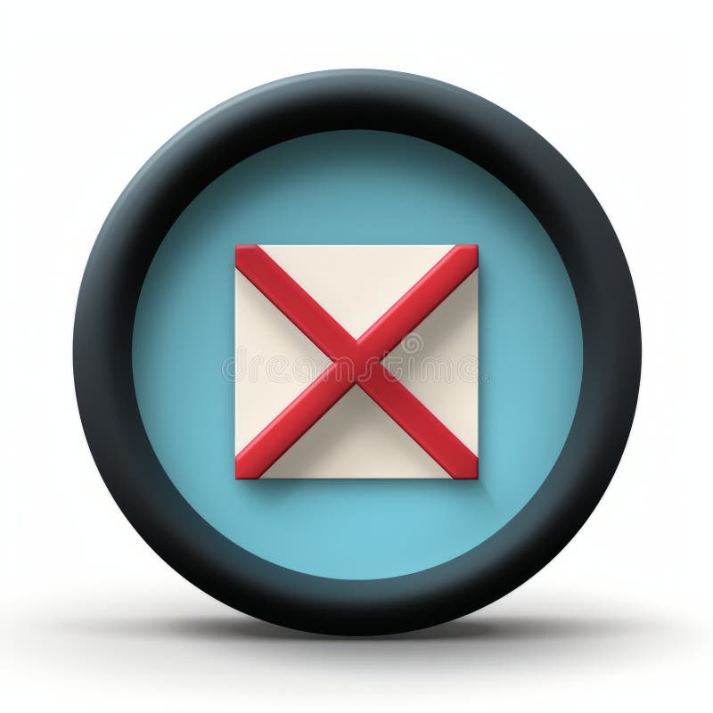 An Icon of an Envelope with a Red Cross on it Stock Illustration ...