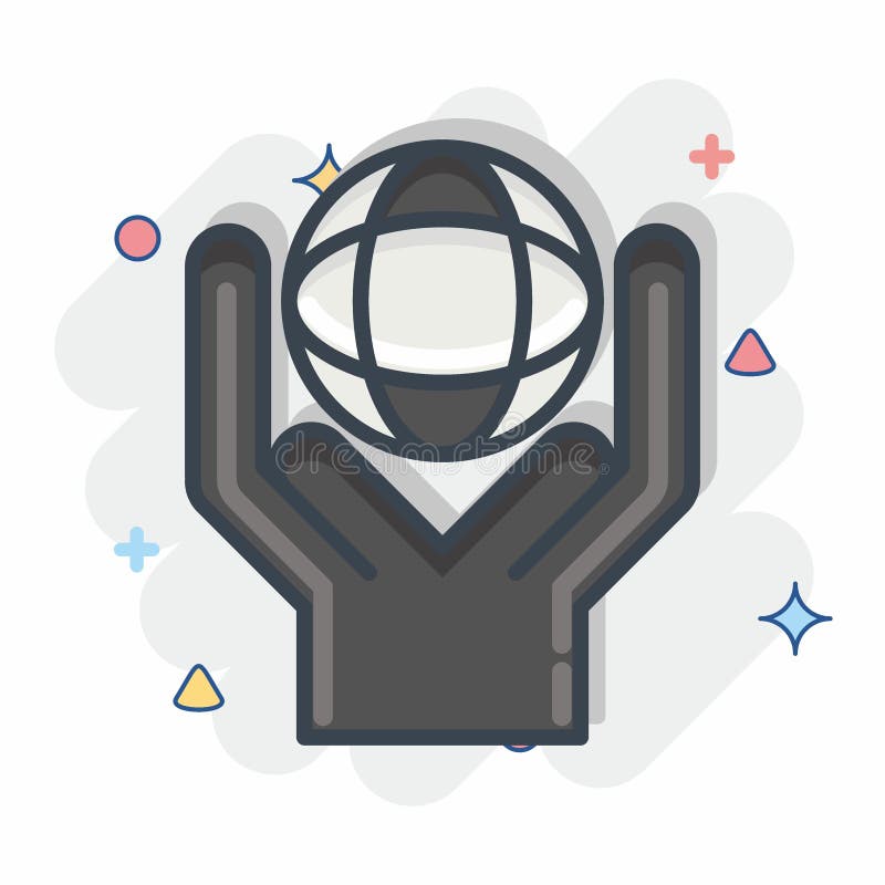 Icon Environmental. Related To Volunteering Symbol. Comic Style. Help ...