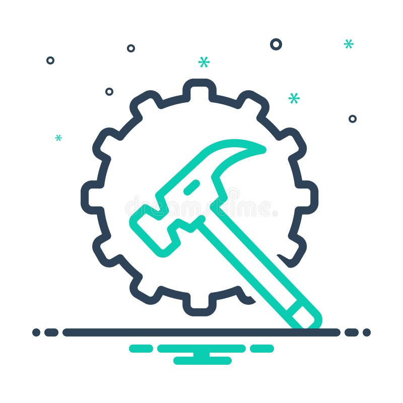 Mix Icon for Equipped, Maintenance and Construction Stock Vector ...