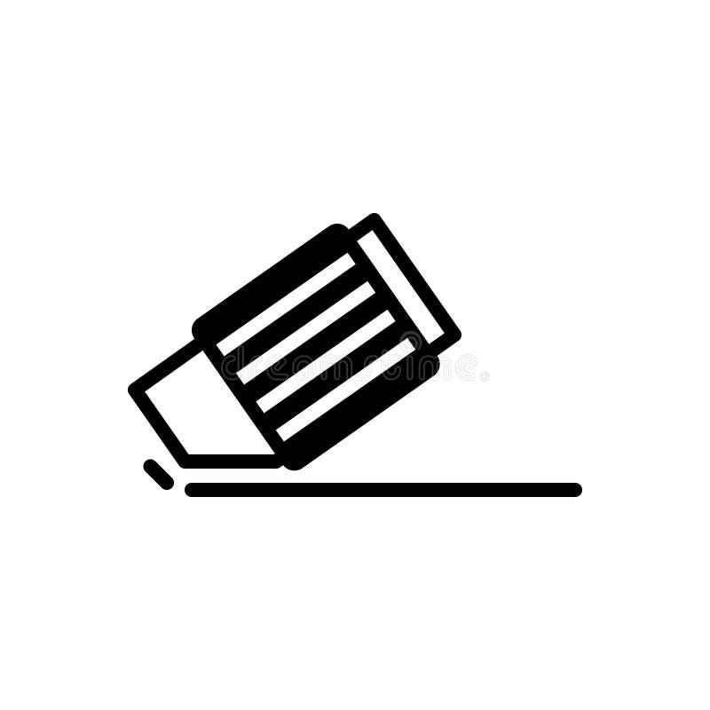 Black Solid Icon for Eraser, Delete and Remove Stock Vector ...