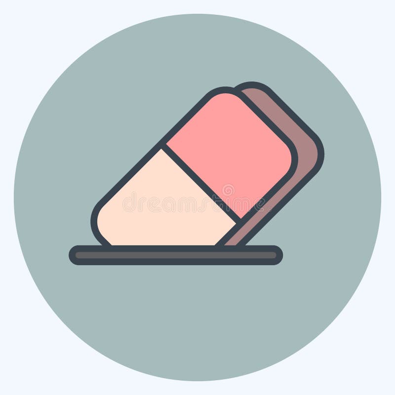 Icon Eraser. Suitable for Paint Art Tools Symbol. Color Mate Style ...