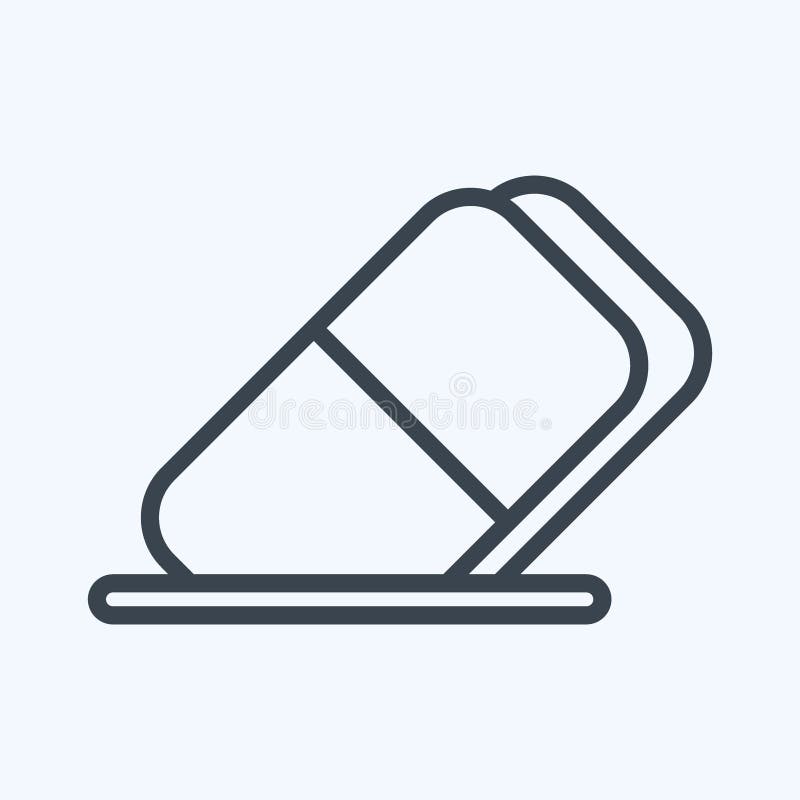 Icon Eraser. Suitable for Paint Art Tools Symbol. Line Style. Simple ...