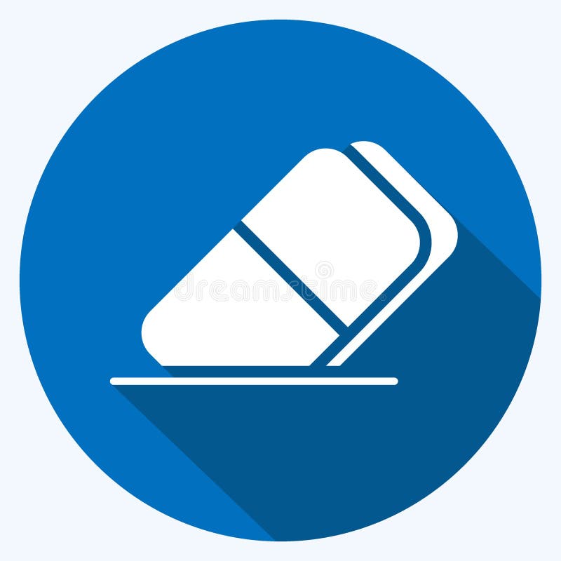 Icon Eraser. Suitable for Paint Art Tools Symbol. Long Shadow Style ...