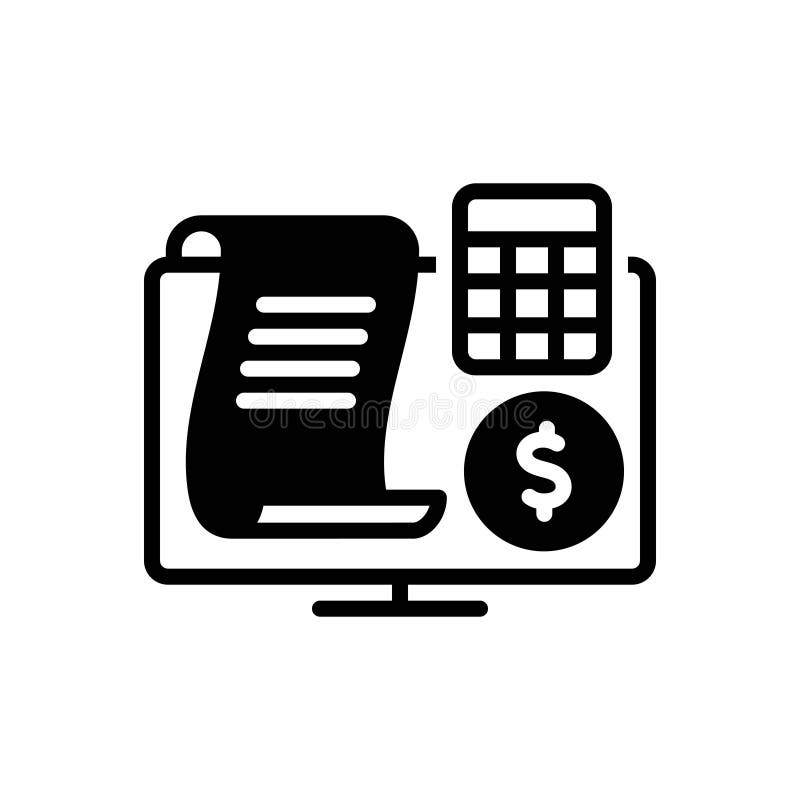 Black Solid Icon for Estimation, Accounting and Approximation Stock ...