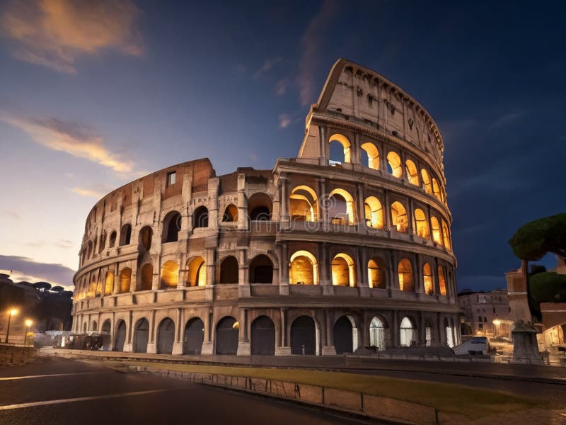 Icon of the Eternal City: Exploring Rome S Colosseum Stock Illustration ...