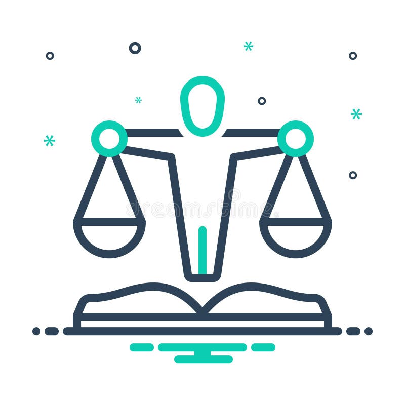 Mix Icon for Ethics, Morality and Law Stock Illustration - Illustration ...