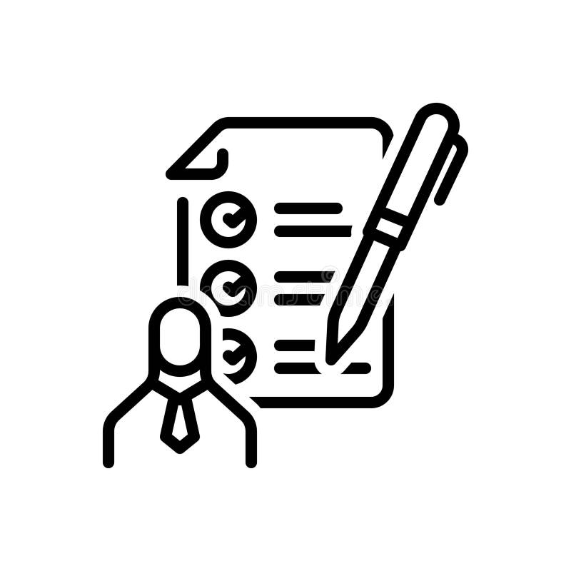 Black Line Icon for Evaluation, Assessment and Sheet Stock Vector ...