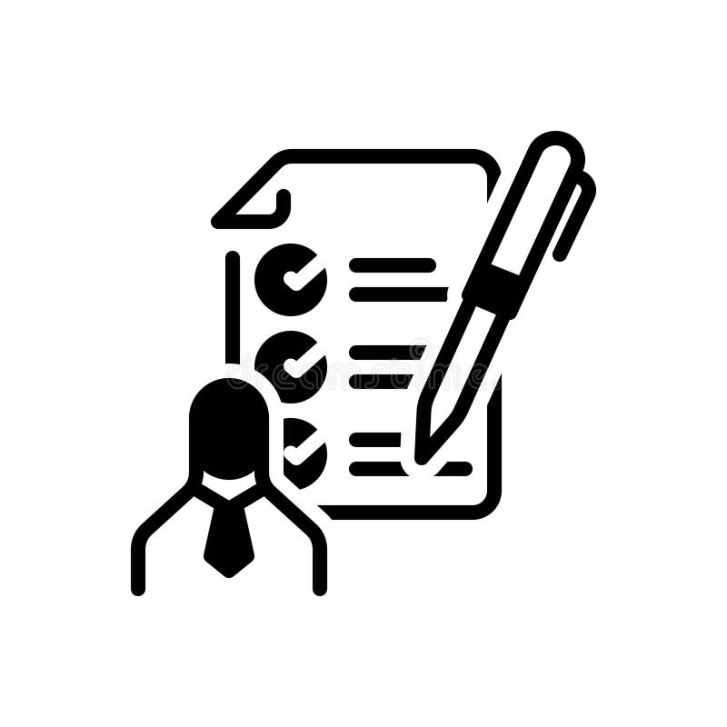 Black Solid Icon for Evaluation, Assessment and Worksheet Stock ...