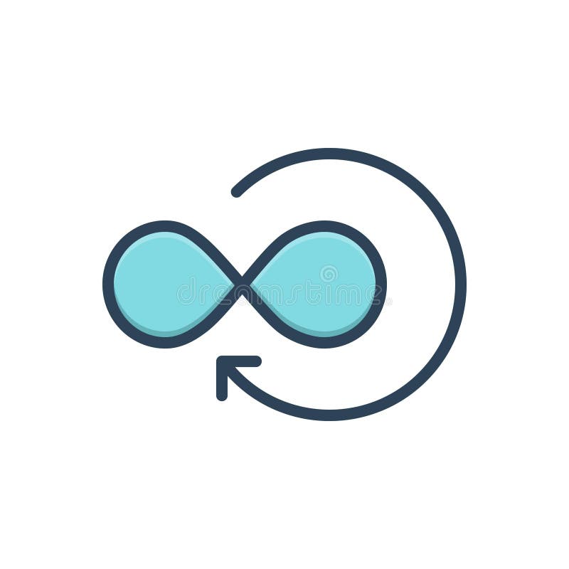 Color Illustration Icon for Ever, always and Any Time Stock ...