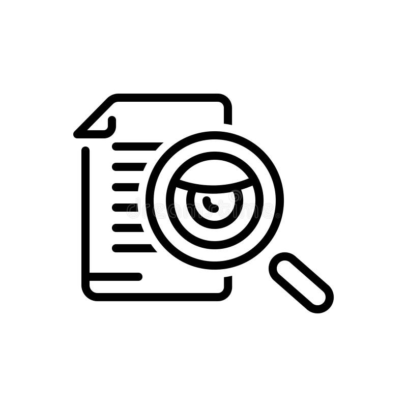 Black Line Icon for Evidence, Proof and Clue Stock Vector ...