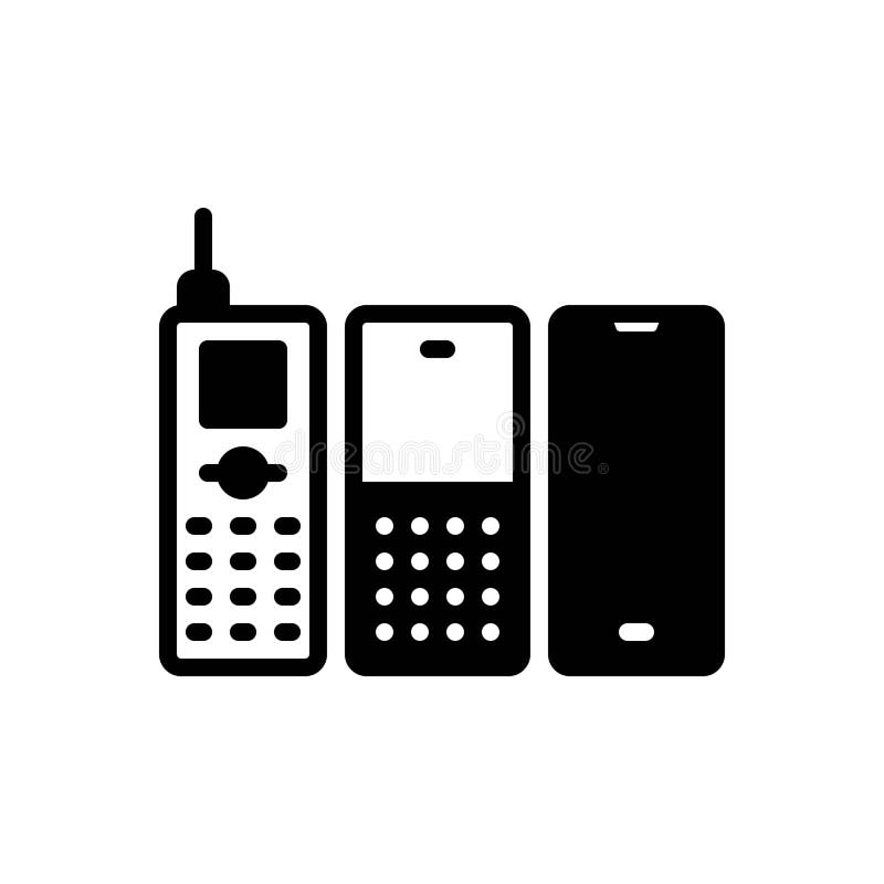 Black Solid Icon for Evolution, Development and Phone Stock Vector ...